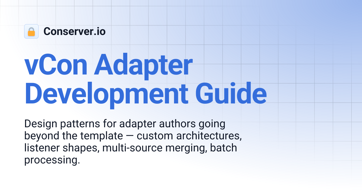 vCon Adapter Development Guide | Conserver.io